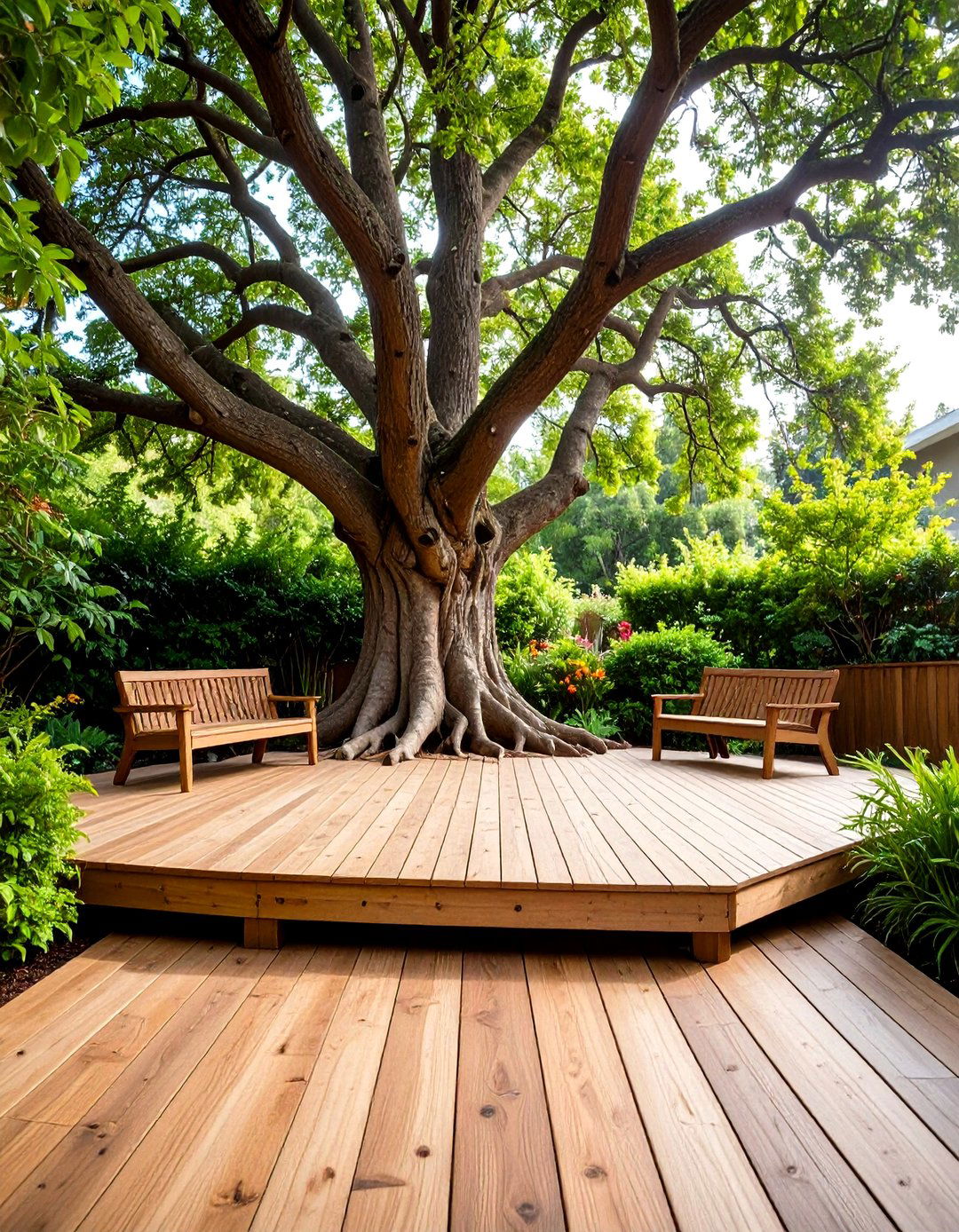 30 Landscaping Ideas Around Tree Roots That Work - We Love Home Blog