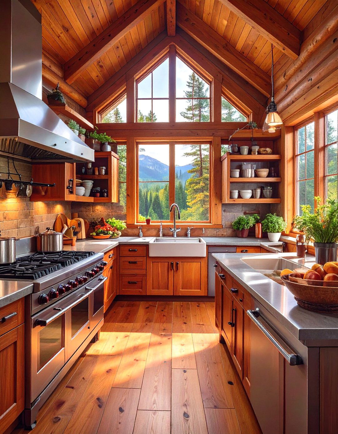 30 Modern Log Cabin Kitchen Ideas for a Cozy Home - We Love Home Blog