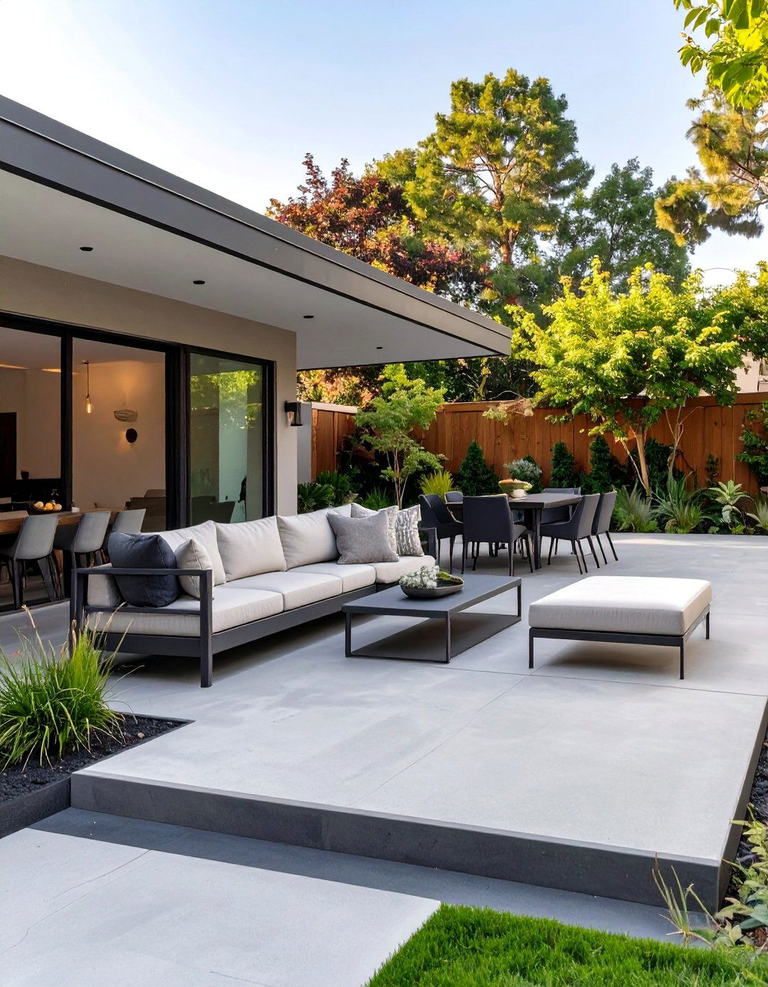 30 Modern Concrete Patio Ideas for Your Backyard - We Love Home Blog