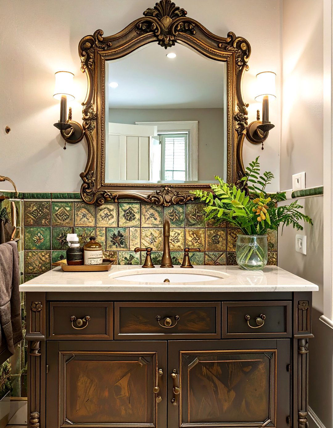 30 Trendy Bathroom Vanity Backsplash Ideas to Explore - We Love Home Blog