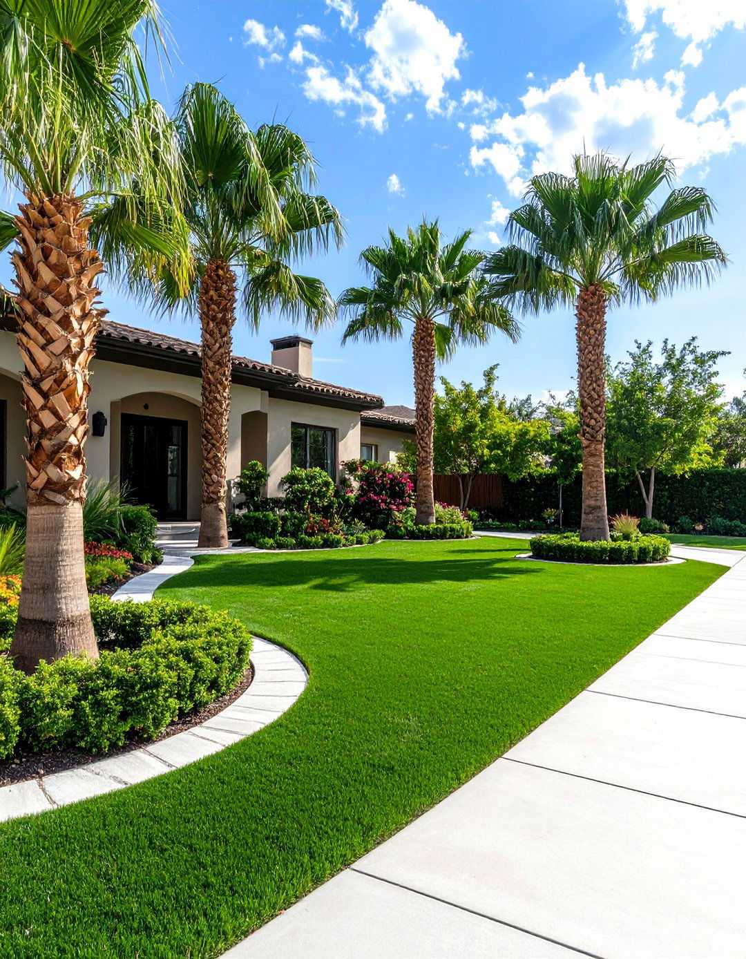 30 Front Yard Palm Tree Landscape Design Ideas - We Love Home Blog