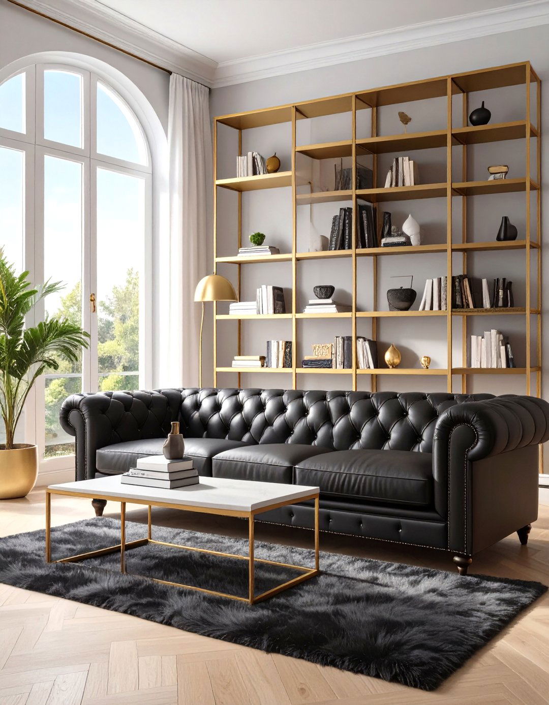 30 Elegant Black and Gold Living Room Ideas for Luxury - We Love Home Blog