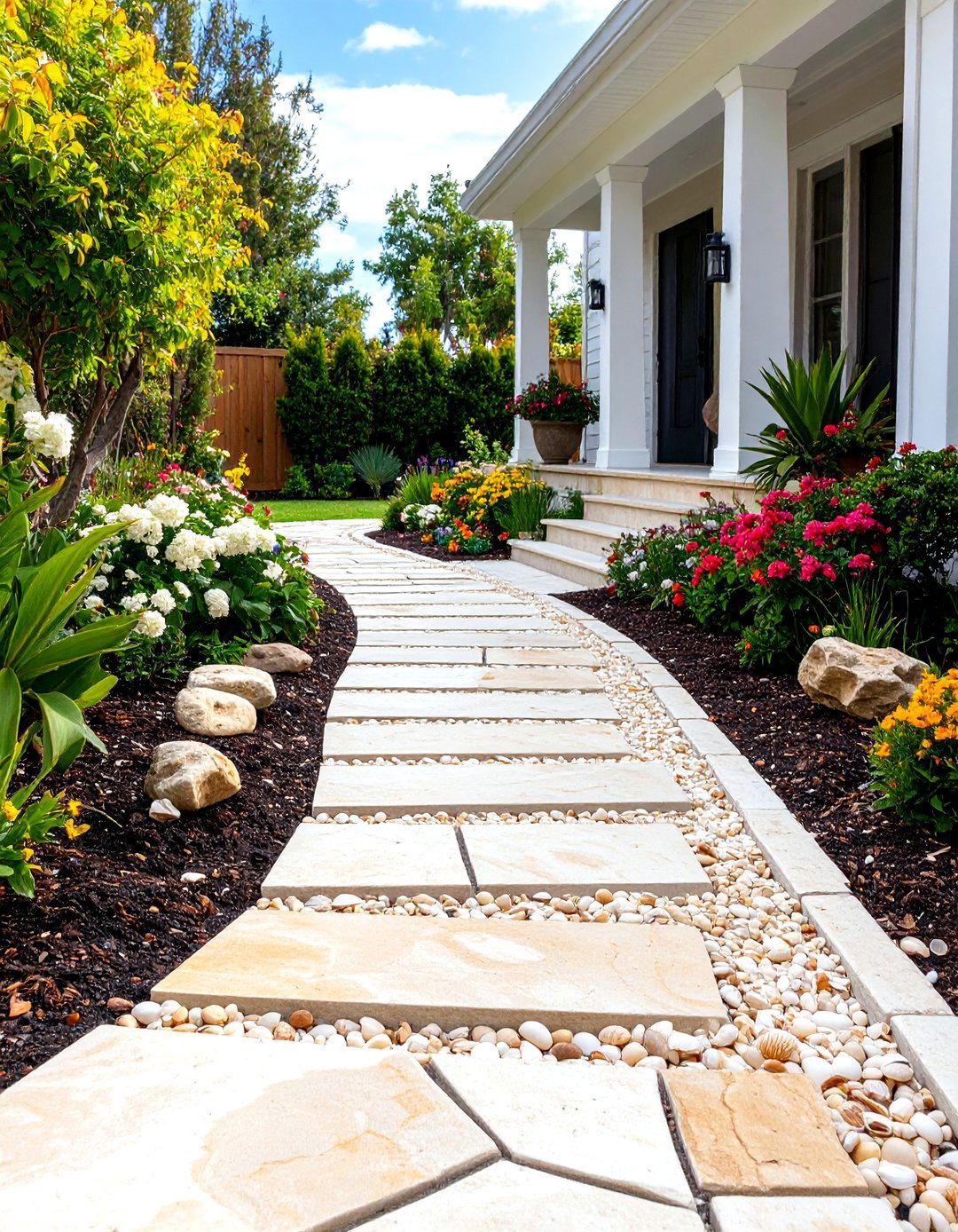 30 Front Yard Paver Walkway Ideas to Elevate Your Home - We Love Home Blog