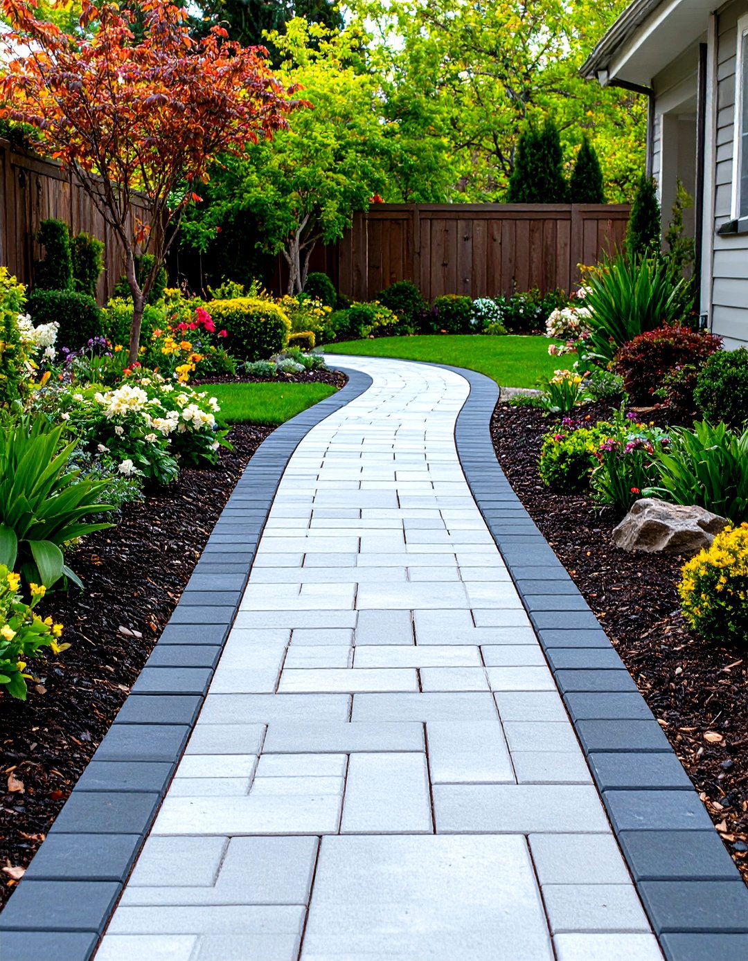 30 Front Yard Paver Walkway Ideas to Elevate Your Home - We Love Home Blog