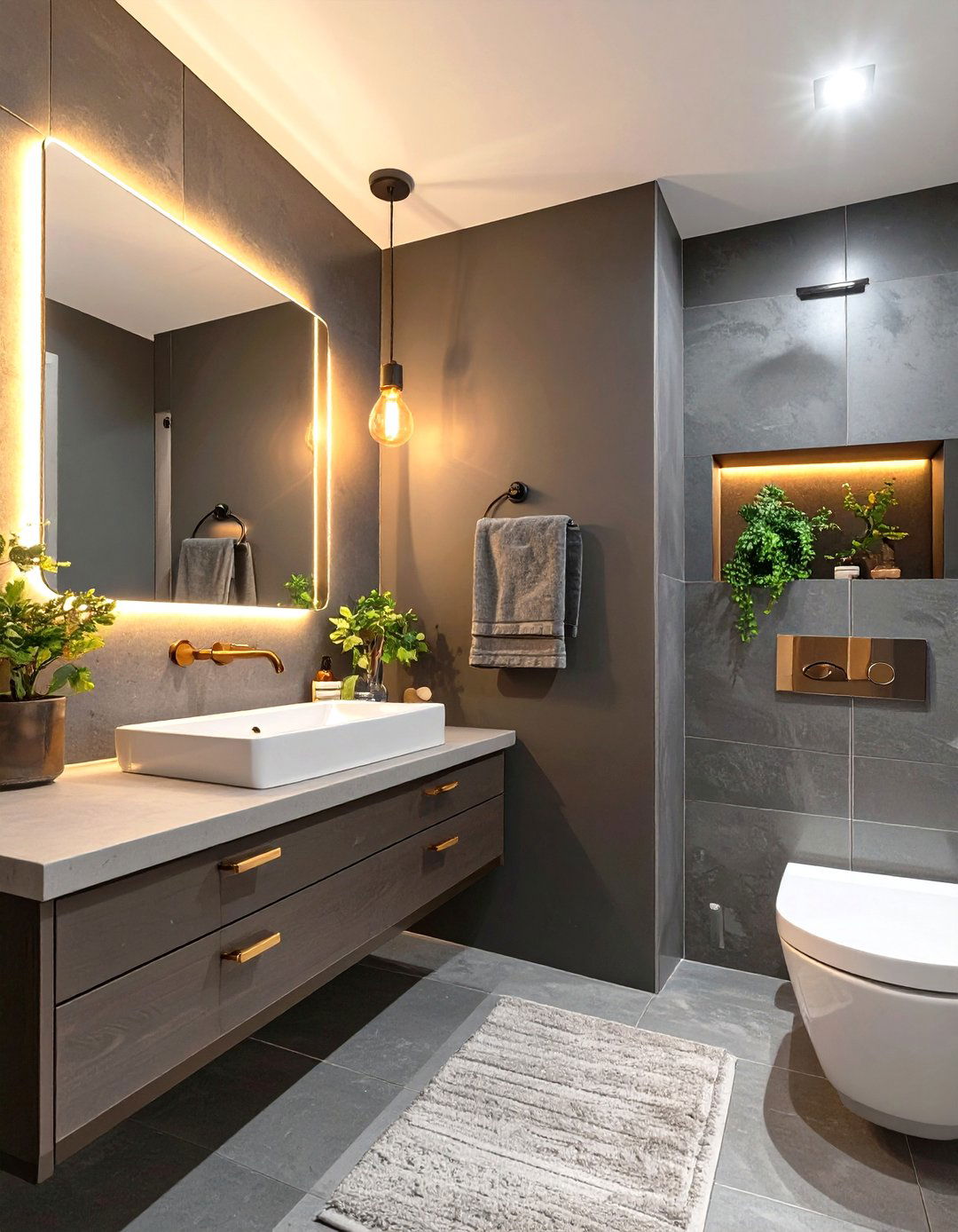 30 Small Grey Bathroom Ideas for a Modern Aesthetic - We Love Home Blog