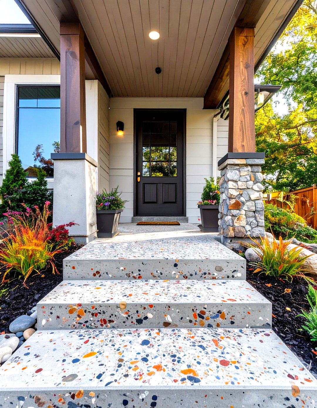 30 Small Concrete Front Porch Ideas for a Modern Home - We Love Home Blog