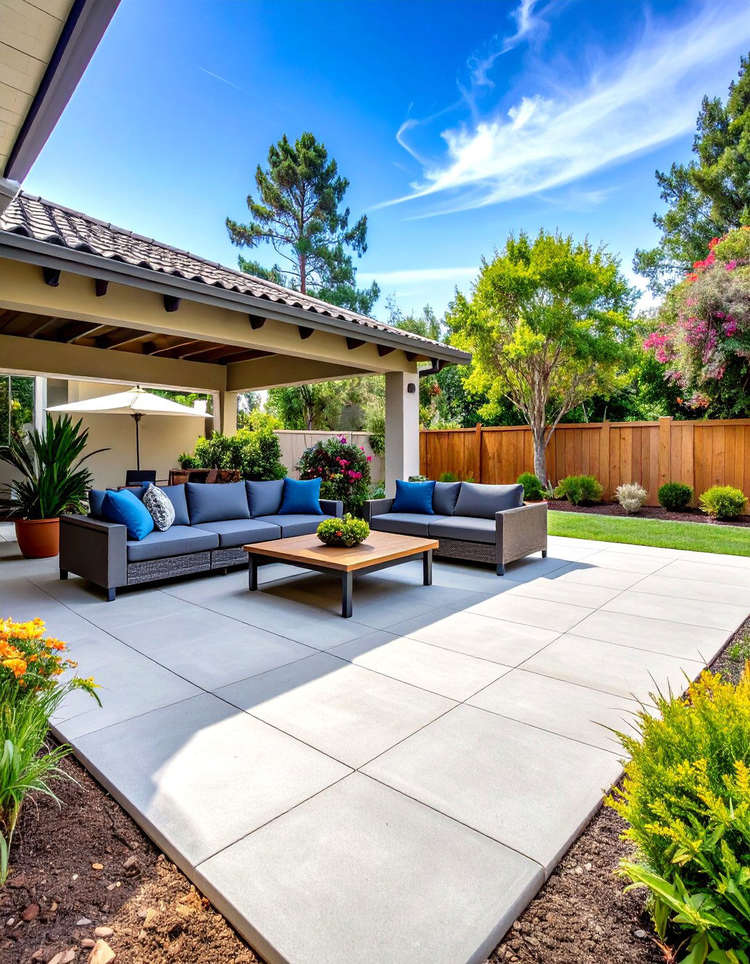 30 Modern Poured Concrete Patio Ideas to Explore - We Love Home Blog