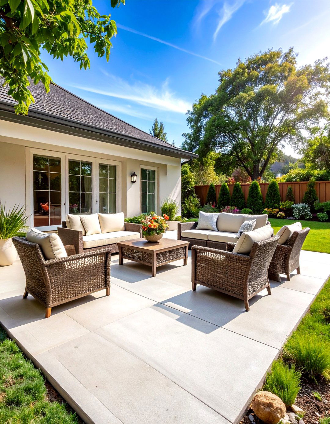 30 Modern Poured Concrete Patio Ideas to Explore - We Love Home Blog