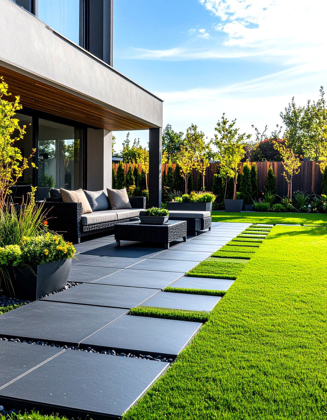 30 Backyard Ideas With Pavers and Turf for Modern Homes - We Love Home Blog