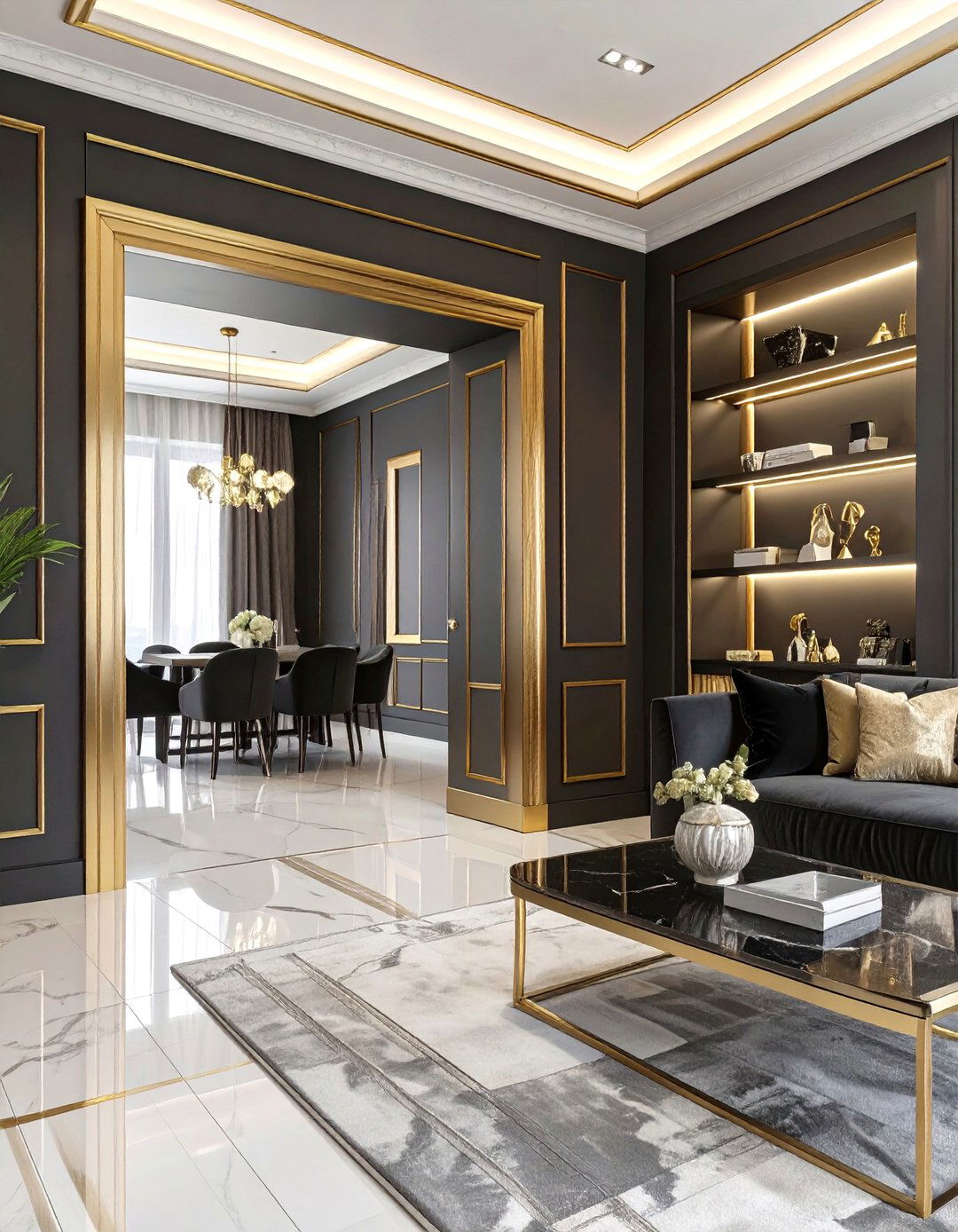 30 Elegant Black and Gold Living Room Ideas for Luxury - We Love Home Blog