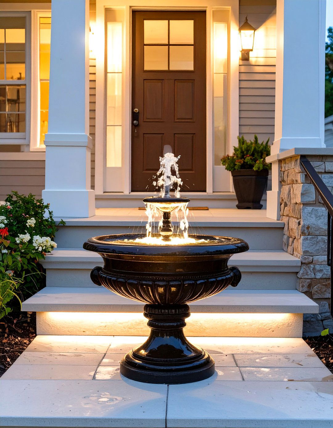 30 Small Front Yard Fountain Ideas for a Serene Entryway - We Love Home ...