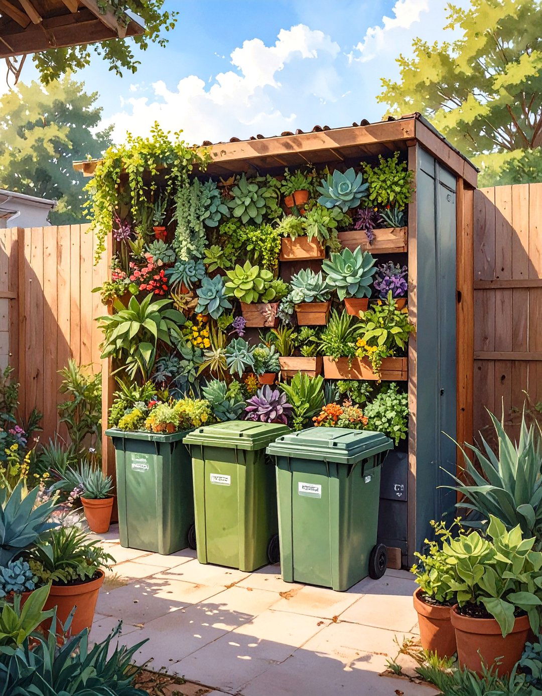 30 Outdoor Garbage Can Storage Ideas for a Clean Yard - We Love Home Blog