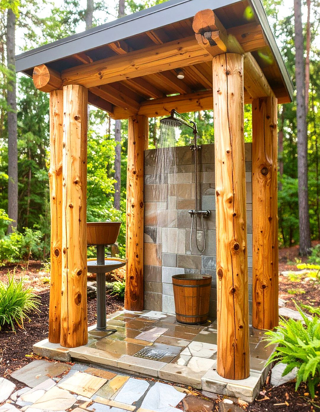 30 Rustic Outdoor Shower Ideas for Your Backyard - We Love Home Blog