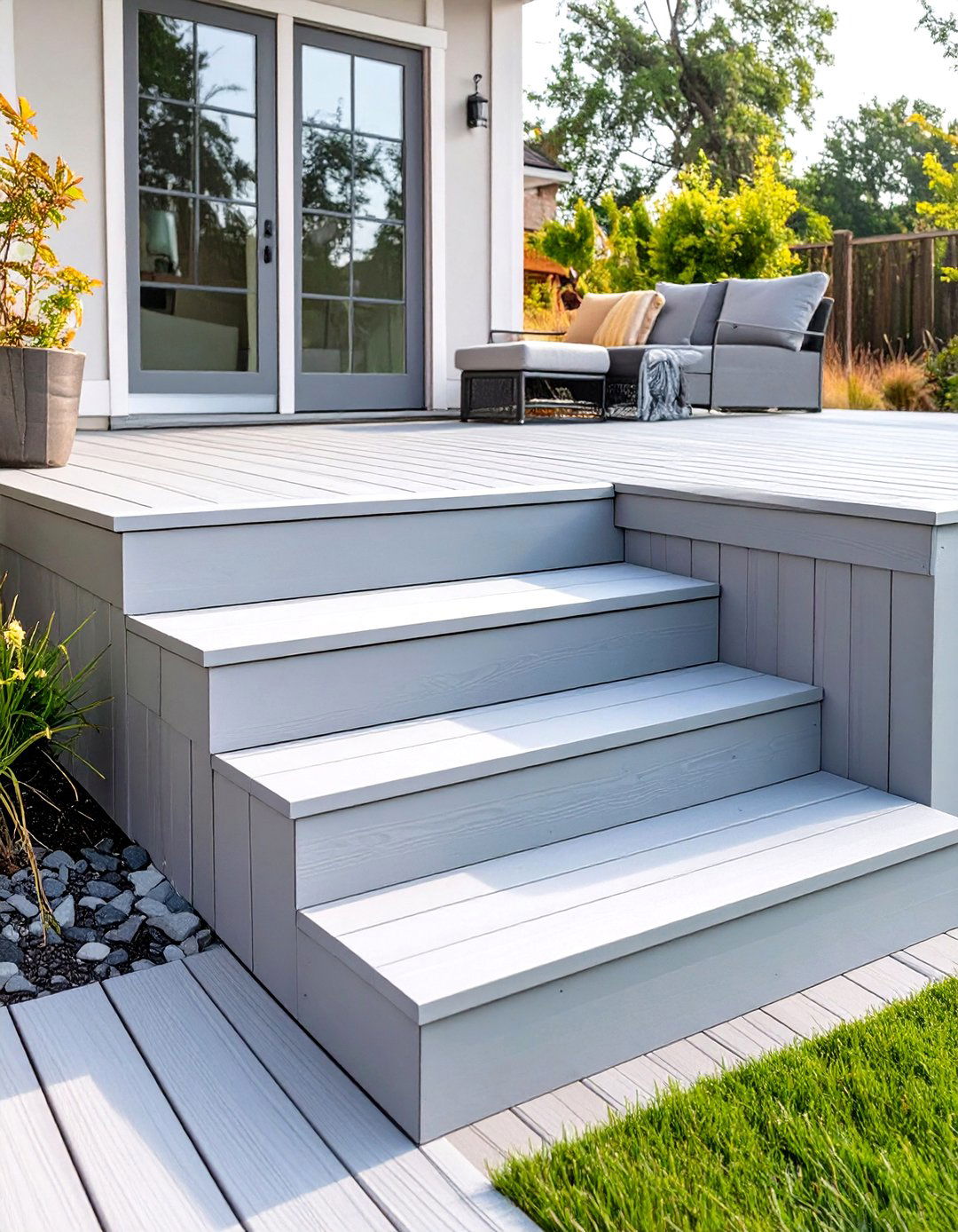 30 Practical Outdoor Deck Steps Ideas for Safe Access - We Love Home Blog