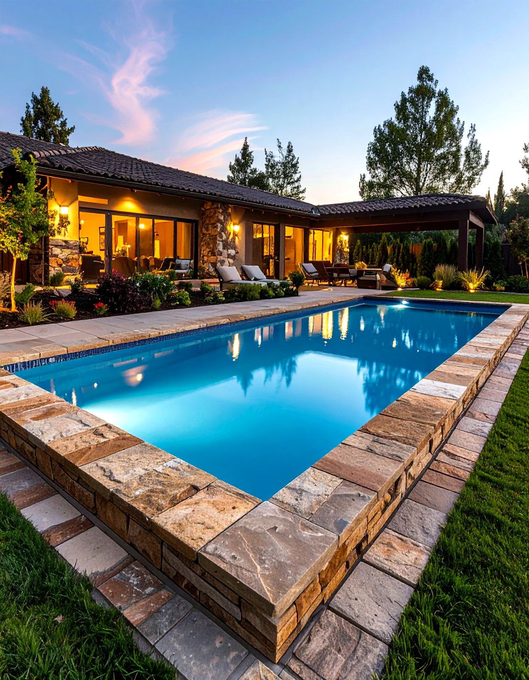 30 Modern Rectangular Pool Landscaping Ideas to Try - We Love Home Blog