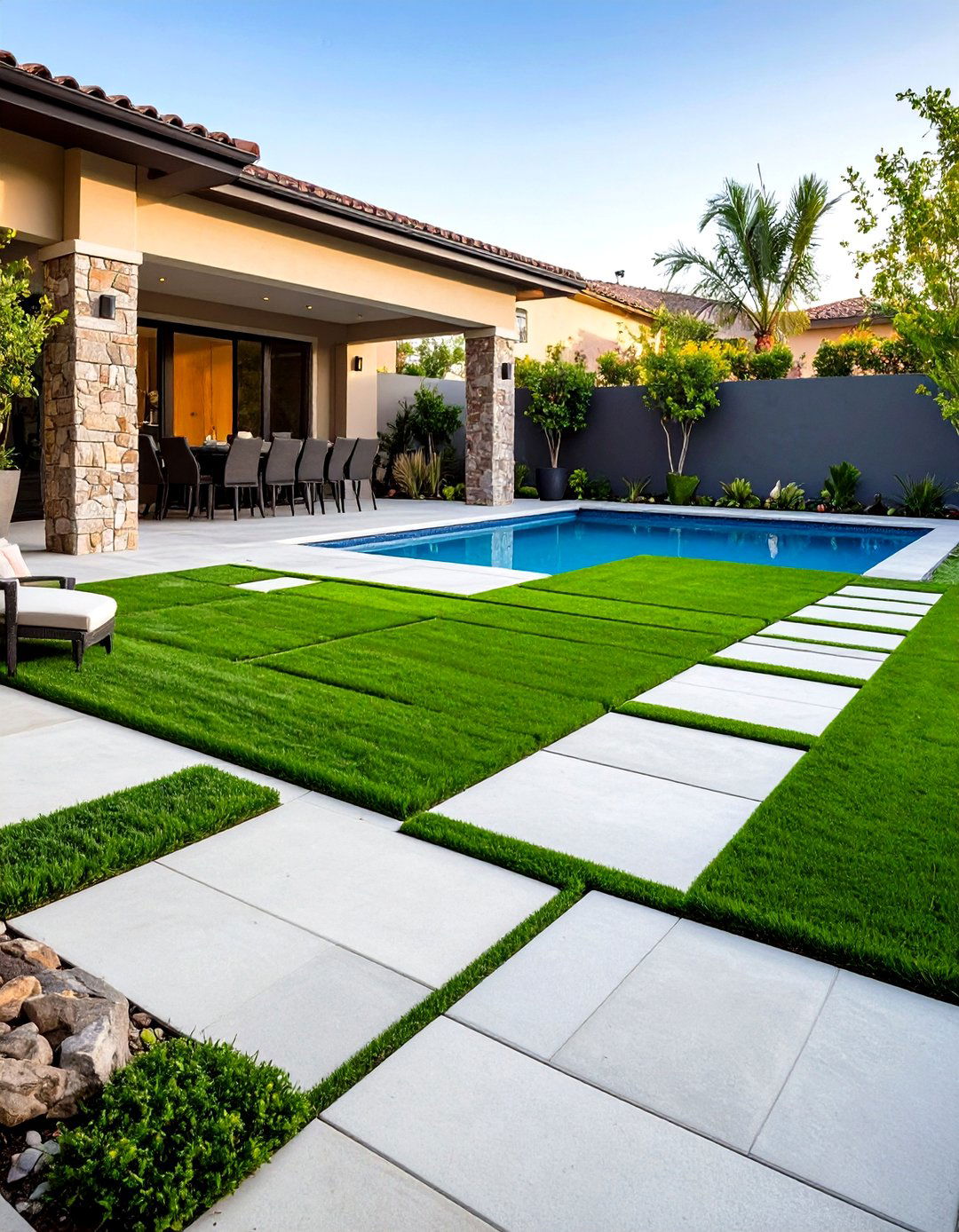 30 Modern Rectangular Pool Landscaping Ideas to Try - We Love Home Blog