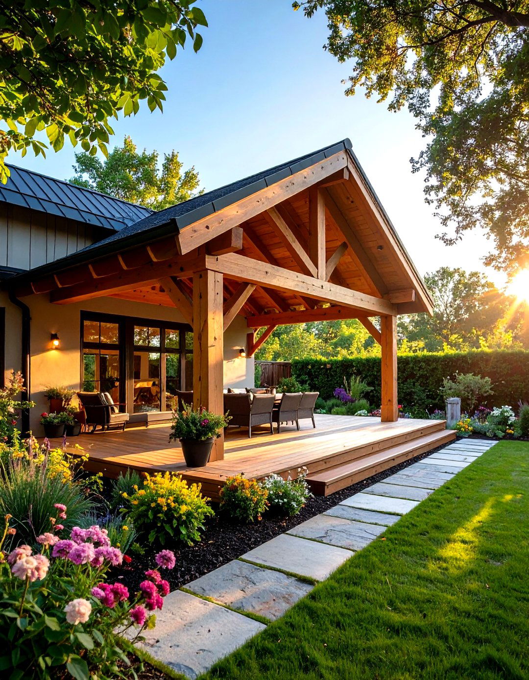 30 Stunning Patio Roof Ideas Attached to House Today - We Love Home Blog