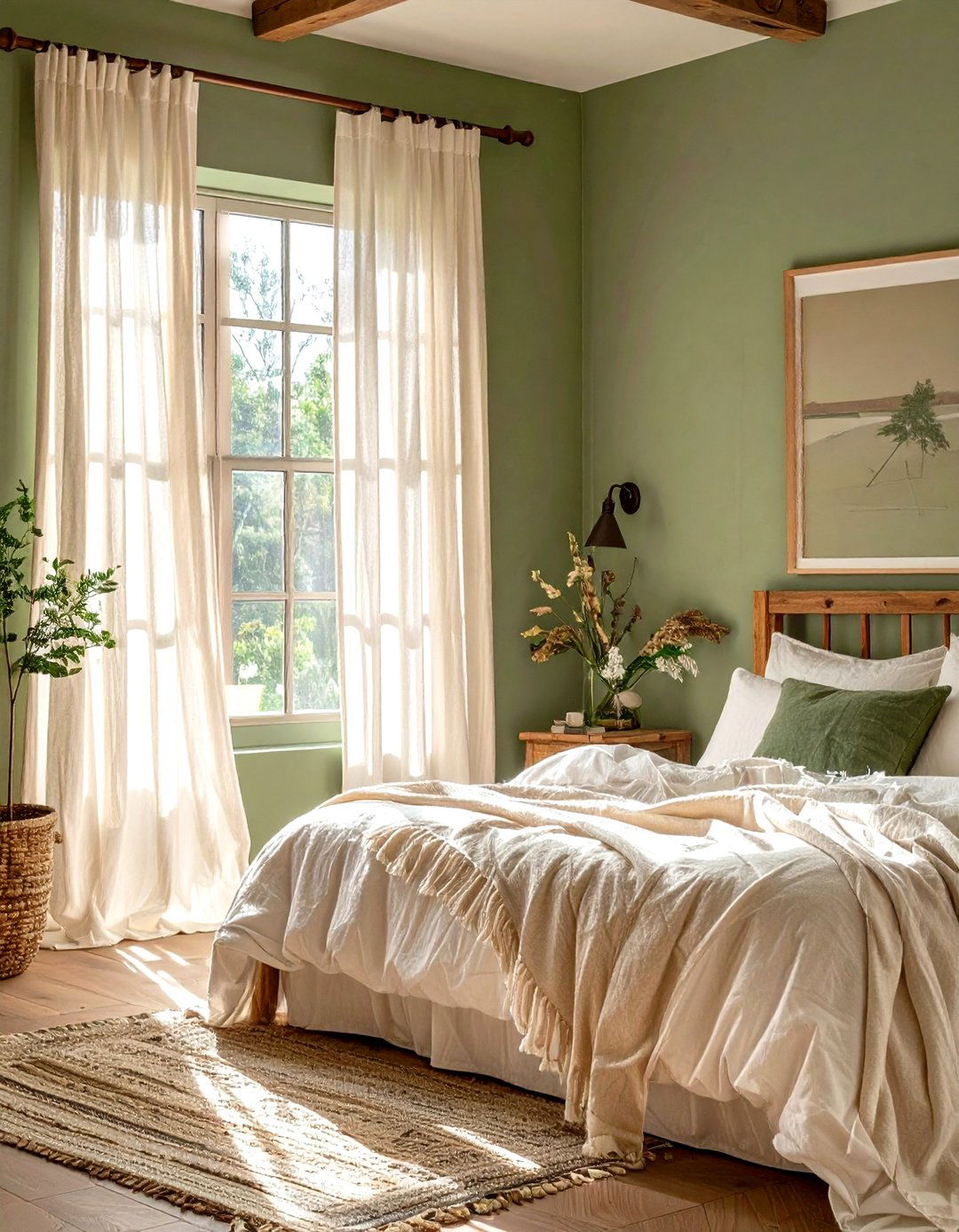30 Rustic Sage Green Bedroom Ideas for a Calm Home - We Love Home Blog