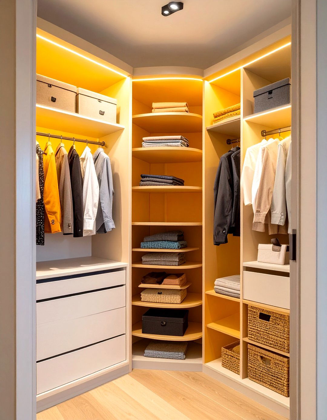 30 Efficient Corner Closet Ideas to Save Space - We Love Home Blog