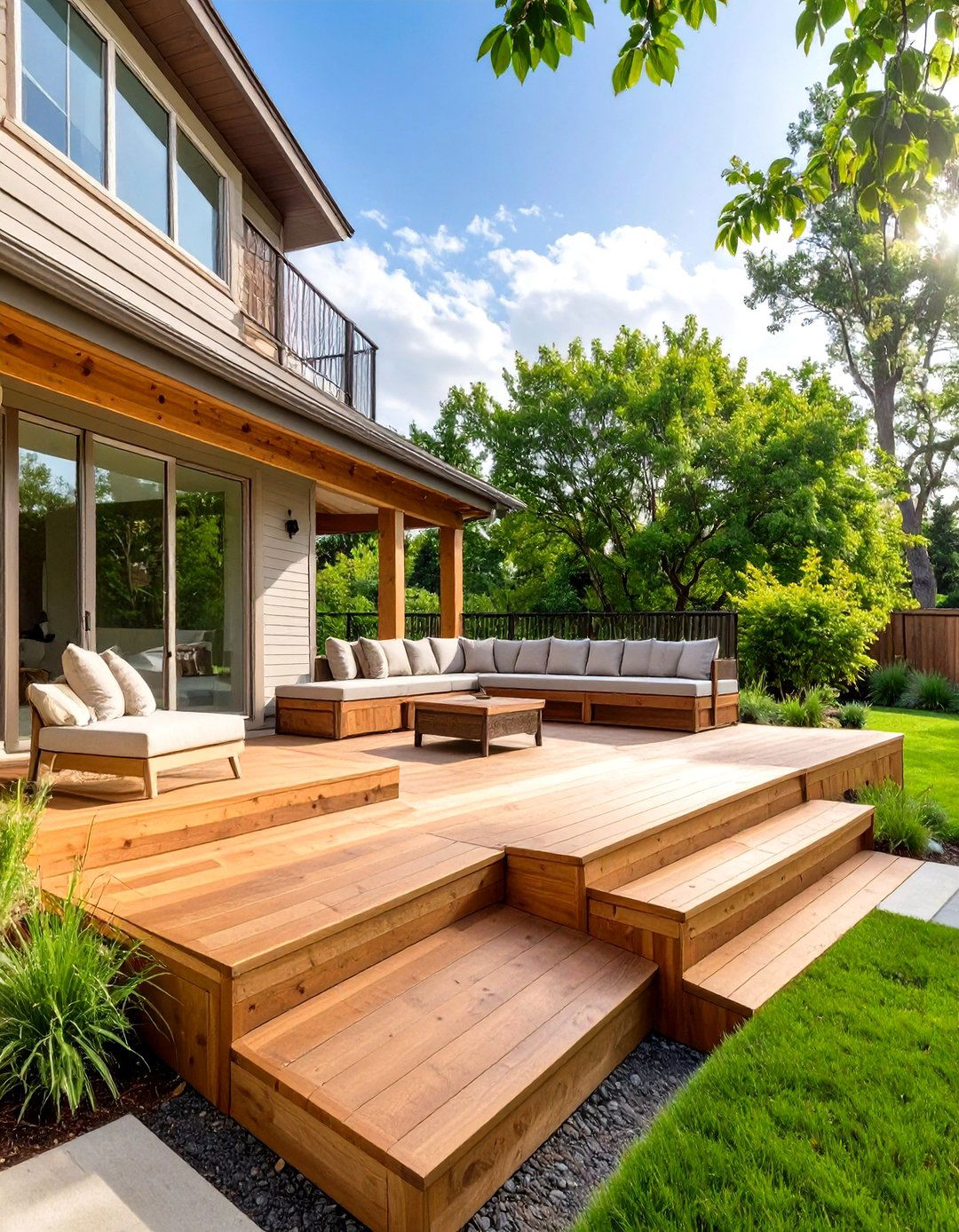 30 Split Level 2 Level Deck Designs for Your Backyard - We Love Home Blog