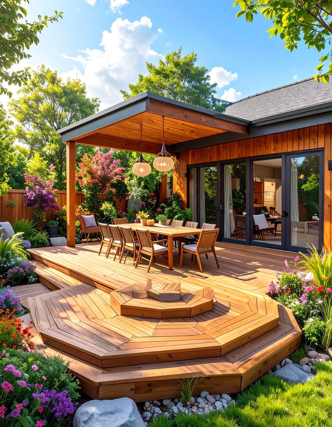 30 Split Level 2 Level Deck Designs for Your Backyard - We Love Home Blog