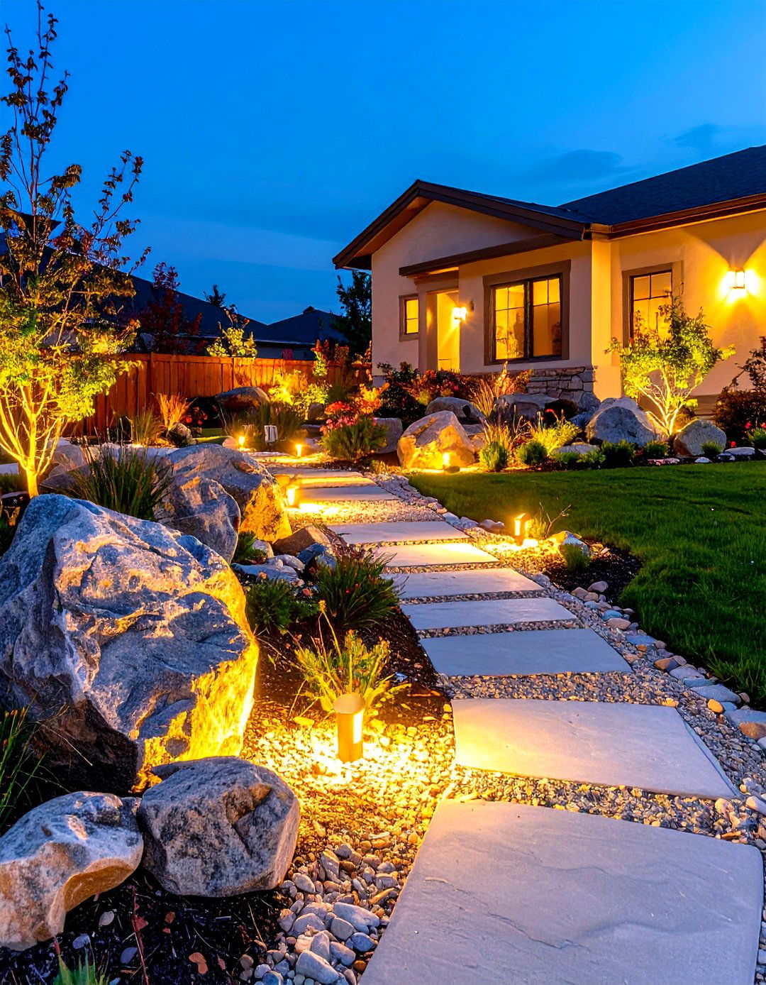 30 Front Yard Landscaping Ideas With Rocks No Grass - We Love Home Blog