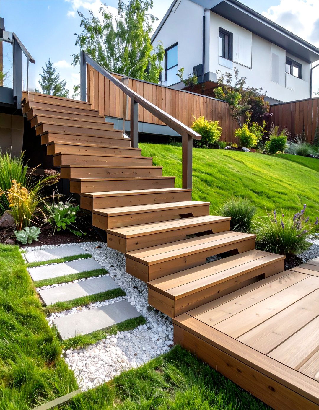 30 Deck Stair Ideas for Stylish Backyard Transitions - We Love Home Blog