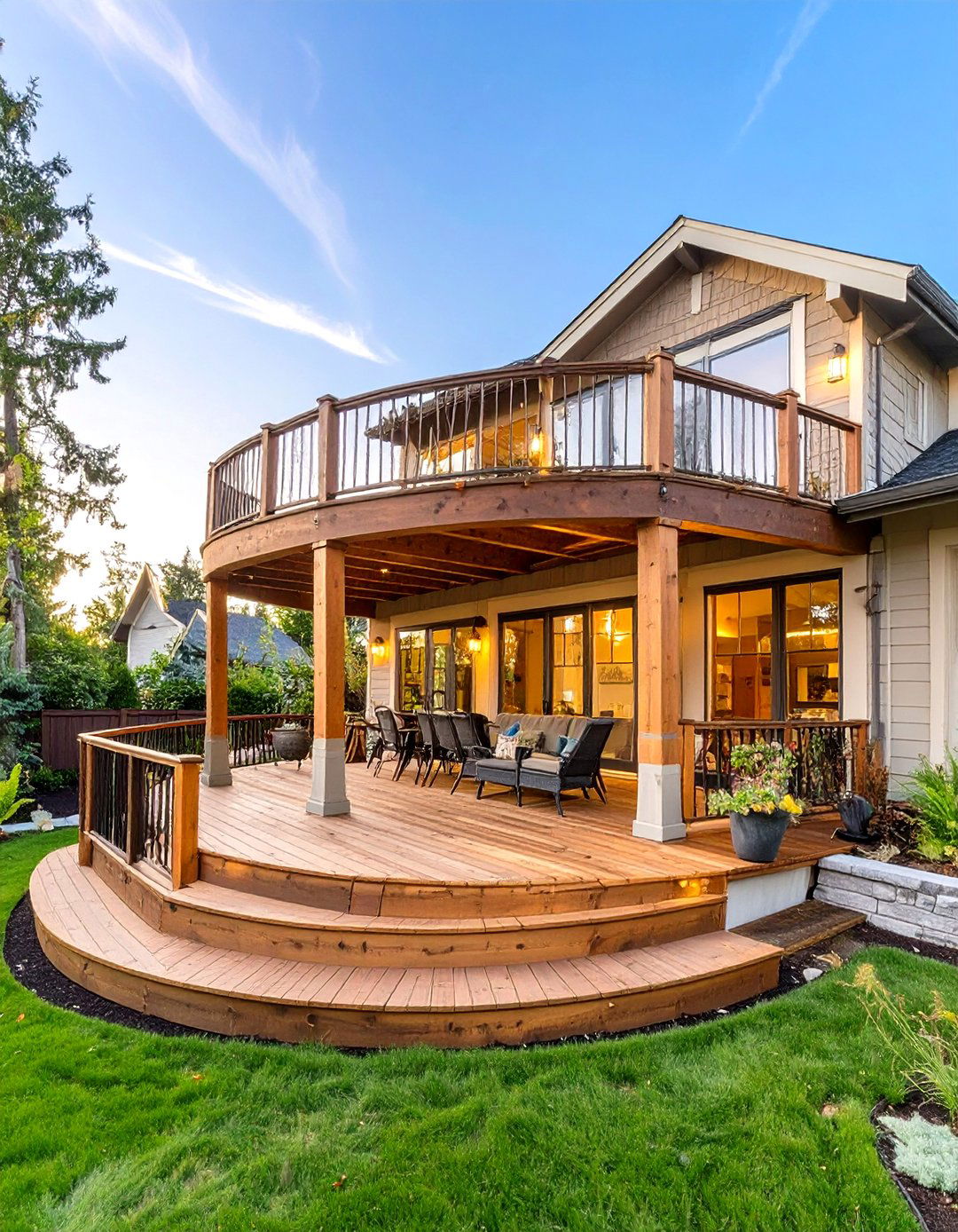 30 Best Backyard 2 Level Deck Designs for More Space - We Love Home Blog