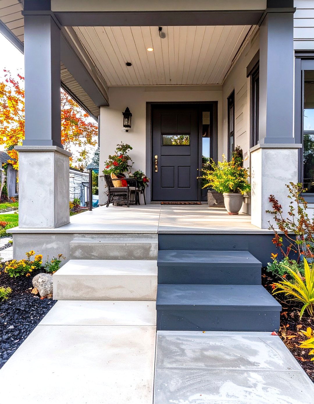 30 Small Concrete Front Porch Ideas for a Modern Home - We Love Home Blog