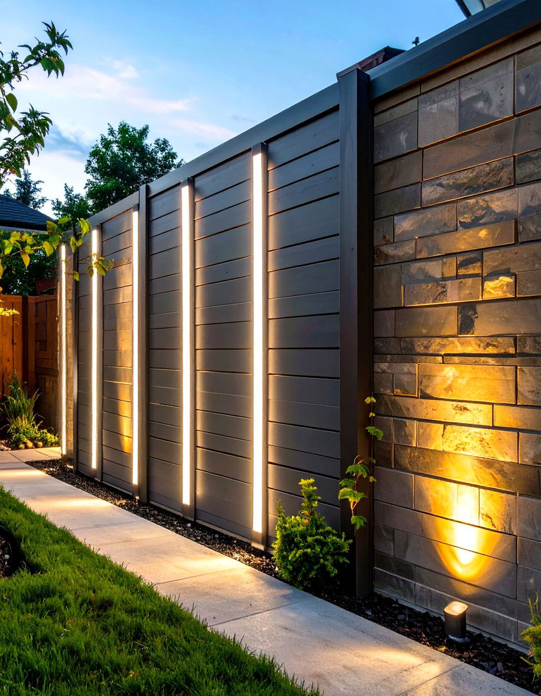 30 Bright Outdoor Fence Lighting Ideas for a Glowy Yard - We Love Home Blog