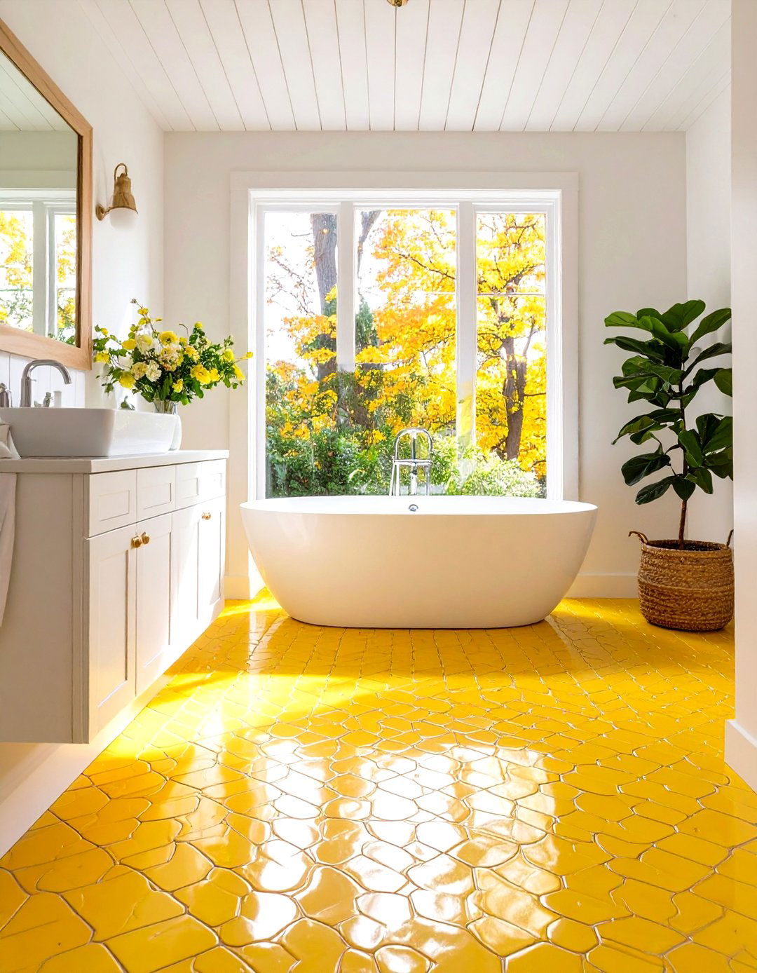 30 Penny Tile Bathroom Floor Ideas for Classic Style - We Love Home Blog
